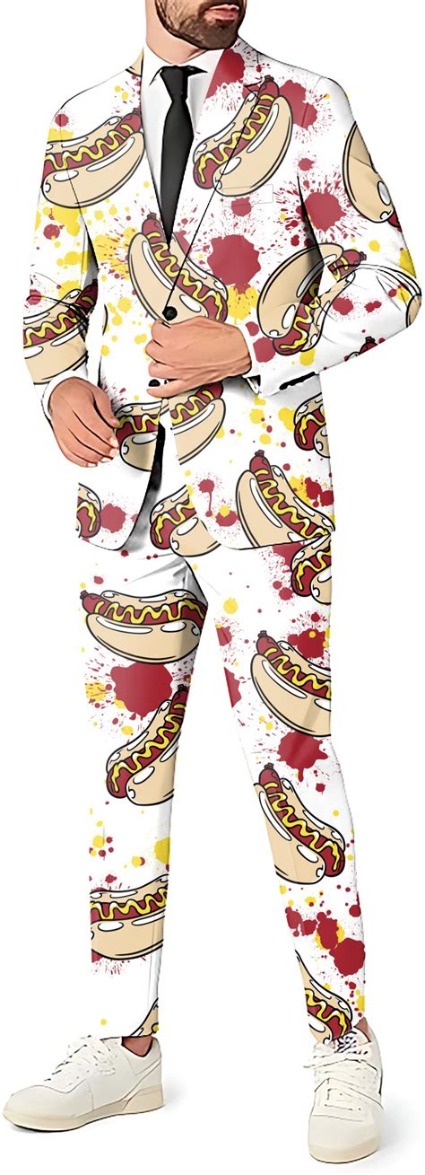 Hot Dog Mens Party Costumes Theme Party 2 Or 3pcs Suit Set Blazer