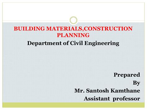 Building Material And Construction Planning