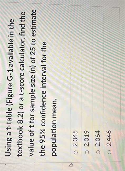 Solved Using A T Table Figure G 1 Available In The Textbook Chegg Com