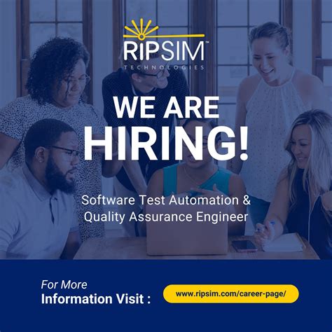 Hiring Qaengineer Testautomation Remotejobs Ripsim Technologies