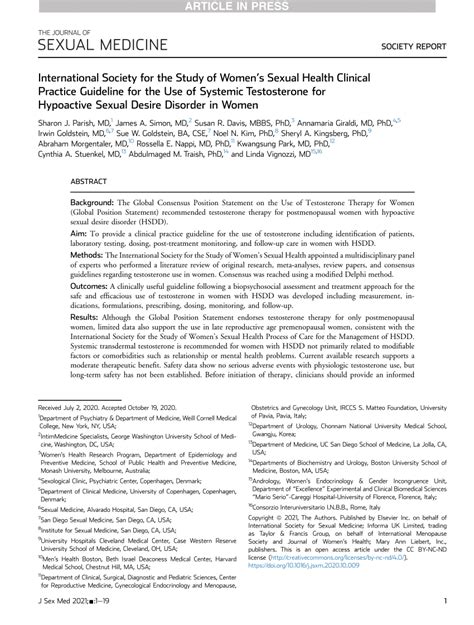 Pdf International Society For The Study Of Womens Sexual Health