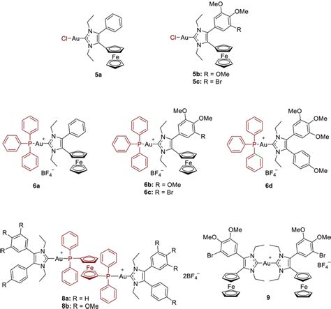 Structures Of The Bimetallic Ferrocene‐based Nhc Goldi Complexes Used Download Scientific