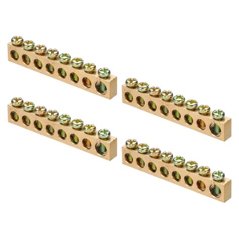 4 Pcs Ground Bus Bar Brass Terminal Grounding Bar 8 Positions Grounding