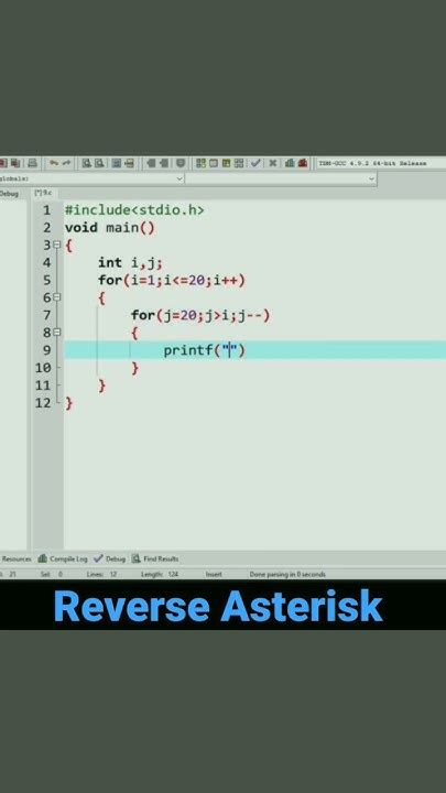 c program to print reverse star pattern code clanguage youtube
