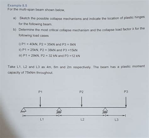 Solved Example 8 5 For The Multi Span Beam Shown Below