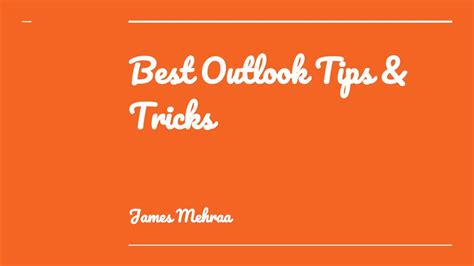 Ppt Microsoft Outlook Tips And Tricks Pdf Powerpoint Presentation