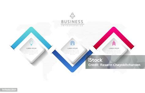 벡터 비즈니스 프리젠 테이션 연결 단계 인포 그래픽 템플릿 3에 대한 스톡 벡터 아트 및 기타 이미지 3 개념 개발 Istock