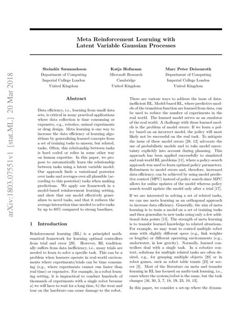 meta reinforcement learning with latent variable gaussian processes deepai