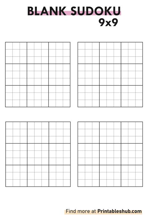 Free Printable Blank Sudoku Templates Pdf Included Printables Hub Free Printable Blank Sudoku Templates Pdf Included Printables Hub