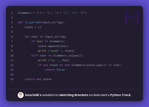 Baschdiks Solution For Matching Brackets In Python On Exercism