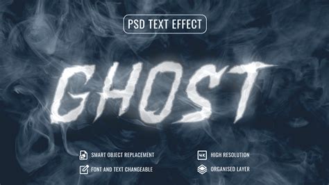 Ghost Text Effect With Smoke Background 49799441 Psd