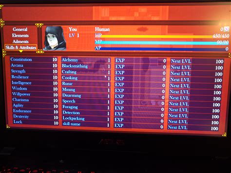 Implementing A Skill System Into My Game As Well As Attribute System That Will Determine Stat