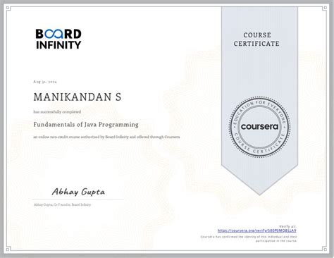 Manikandan S On Linkedin Oopconcepts Coursera Java