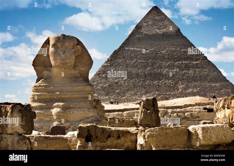 Sphinx And Pyramid Stock Photo Alamy