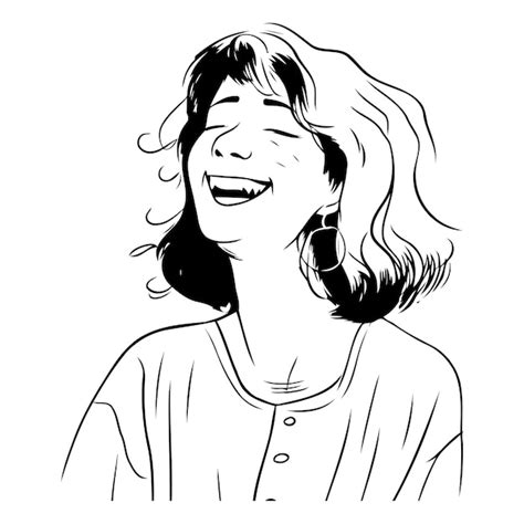Premium Vector Portrait Of A Happy Woman Vector Illustration On White