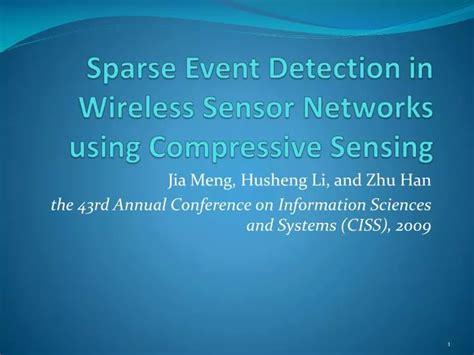 Ppt Sparse Event Detection In Wireless Sensor Networks Using