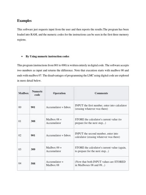 Numeric Codes And Assembly Language Representation Of A Simple
