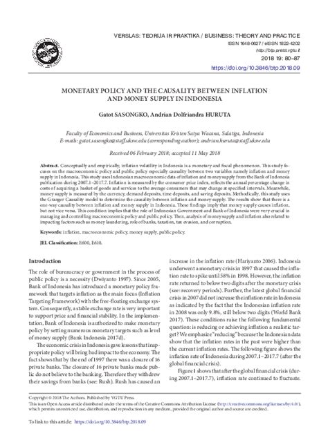 Pdf Monetary Policy And The Causality Between Inflation And Money