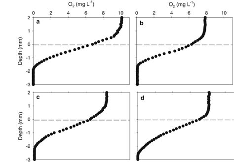 Examples Of Oxygen Concentration Profiles In The Sediment Porewater Of