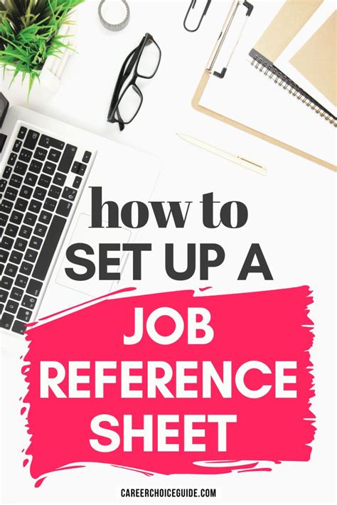 The Words How To Set Up A Job Reference Sheet