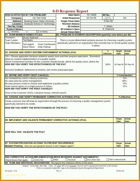 11 Angepasst 8d Report Vorlage Pdf Im Jahr 2019 Muster Vorlagen Kostenlos Herunterladen