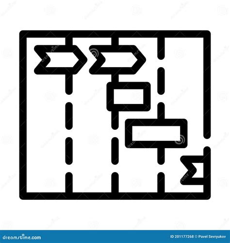 Project Timelines Line Icon Vector Illustration Sign Stock Vector