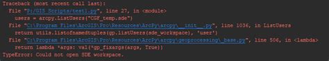 Enterprise Geodatabase Why Is Arcpy ListUsers Not Able To Open SDE