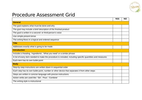 Procedure Writing Structure Teaching Resources