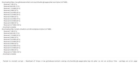 failed to install script wp cli phar is not an archive file help home for newbies