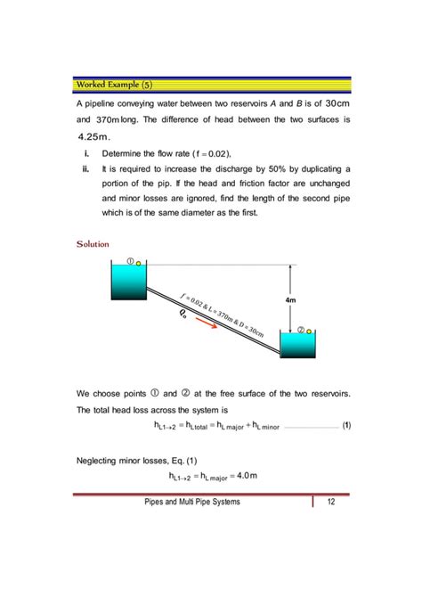Solved Problems Pipe Flow Final Doc Physics Science
