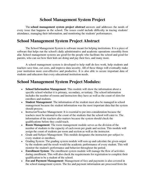 School Management System Project Abstract Pdf School Management