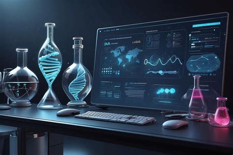 Premium Photo Virtual Interface Dna Science Laboratory Research