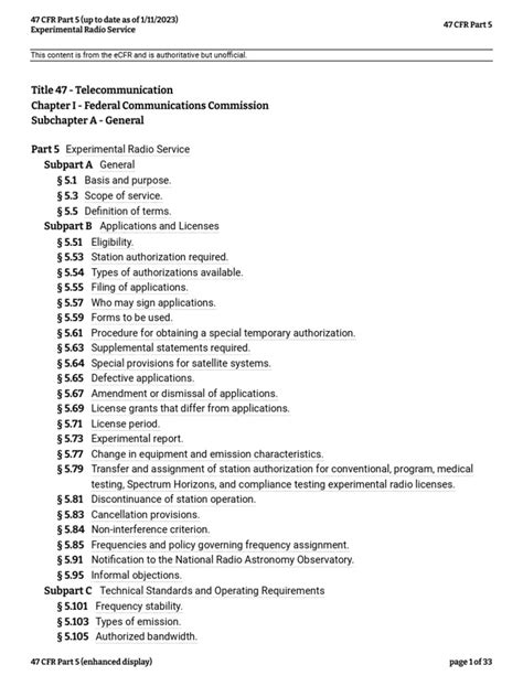 47 Cfr Part 5 Up To Date As Of 1 11 2023 Download Free Pdf Space