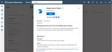 Messaging Extension Quick Start Code Samples Microsoft Learn