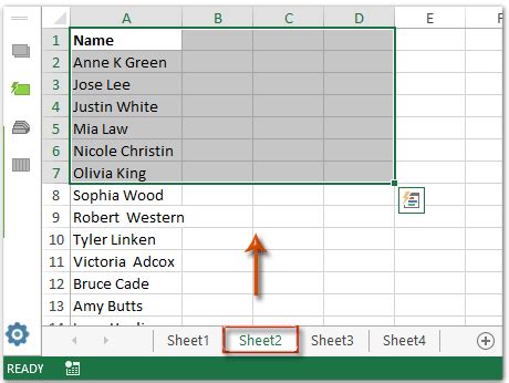 Synchronous Select Same Cells In All Worksheets Of Excel