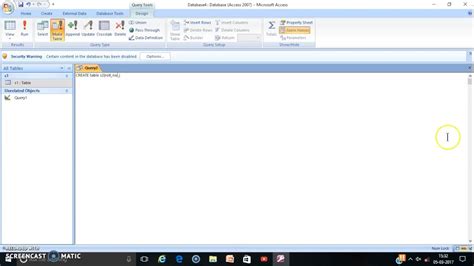 How To Create A Table In Ms Access By Sql View Youtube
