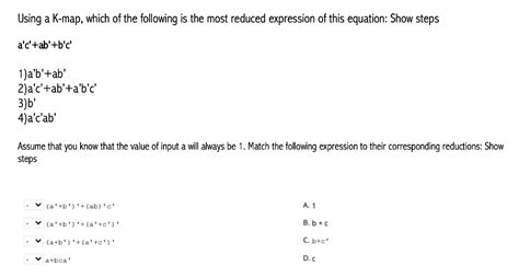 Solved Using A K Map Which Of The Following Is The Most Chegg