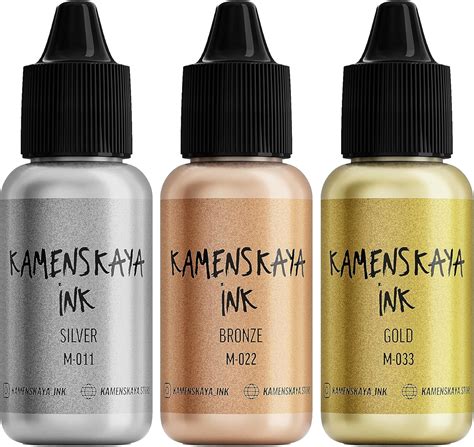 Amazon.com : KAMENSKAYA Metallic Alcohol Ink Set: Gold Alcohol Ink ...