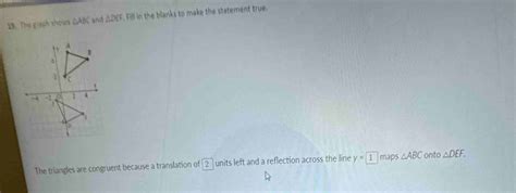 19 the graph shows abc and def fill in the blanks to make the