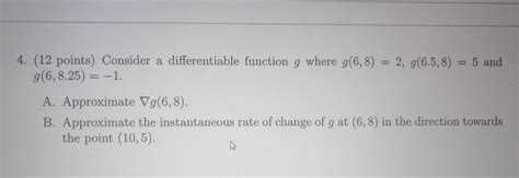 solved 4 12 points consider a differentiable function g