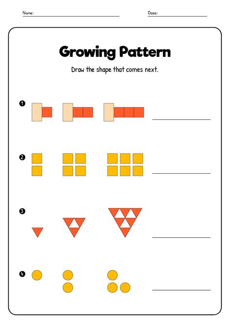 Free Printable Growing Patterns Worksheets Pattern And Stencils