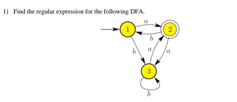 Solved Find The Regular Expression For The Following Dfa