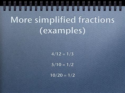 Simplifying Fraction Key