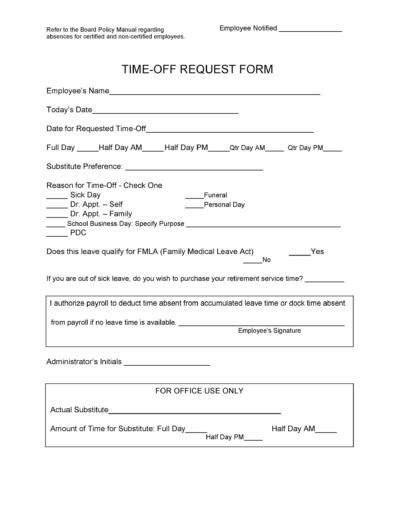 Effective Time Off Request Forms Templates ᐅ TemplateLab