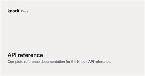 Api Reference Knock Docs