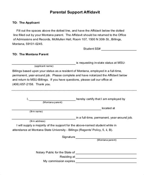 Printable Affidavit Of Support Form Printable Forms Free Online