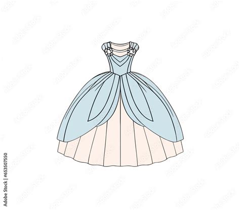 Princess Dress Illustration Vector Cartoon Png Image Stock Vector
