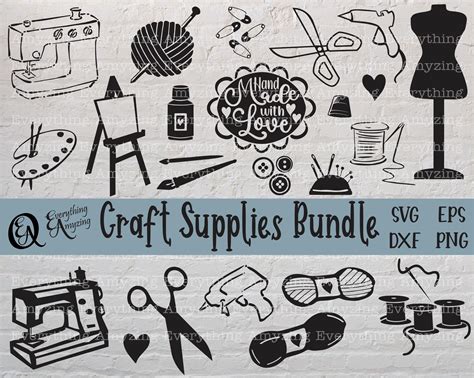 Craft Supplies Clipart Black And White