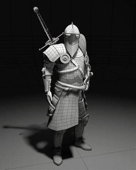 3d Heavily Armored Landsknecht Character Model Turbosquid 1482845