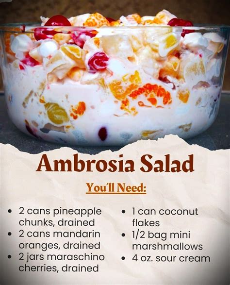 Pin By Marilee Schroeder On Food Ambrosia Recipe Ambrosia Salad